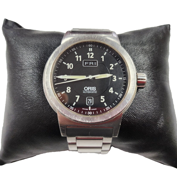 Oris 7534 Big Crown Day Date Automatic Mens Watch 40mm Black Dial ...