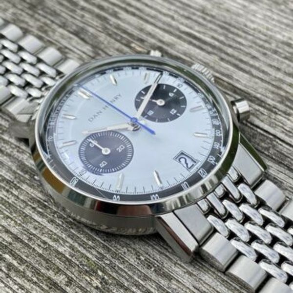 Dan Henry 1964 LE Vintage Style Chronograph 38mm Panda Dial Watch ...