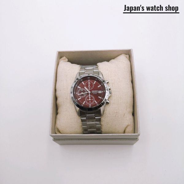 SEIKO SEIKO SPIRIT SBTQ045 Chronograph Men's Watch 10 BAR Red New in ...