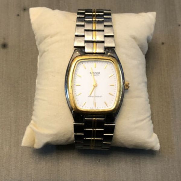 Casio MTP-1169 Gold Tone White Dial Analog Water Resistant Watch ...