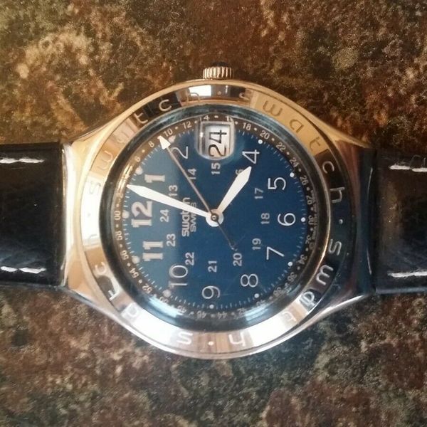 SWATCH IRONY AG 1993 V8 SWISS MADE MEN'S WATCH ORIGINAL LEATHER STRAP ...