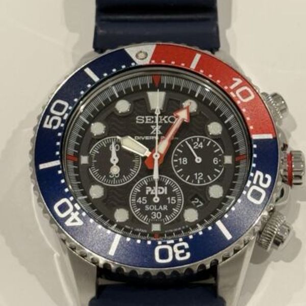 mens Seiko SSC785P1 Pospex Padi Solar Chronograph Divers Watch ...