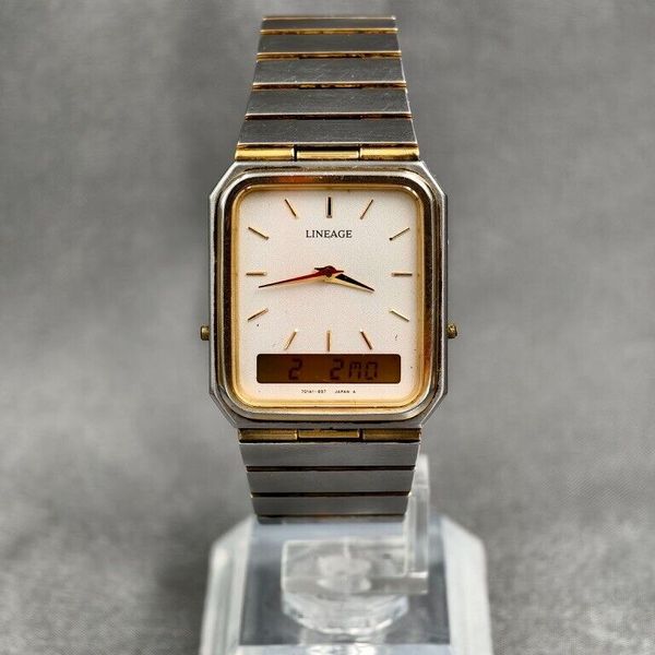 Rare Casio Lineage Mens Dress Tank Analog Digital Watch,JDM, Works ...