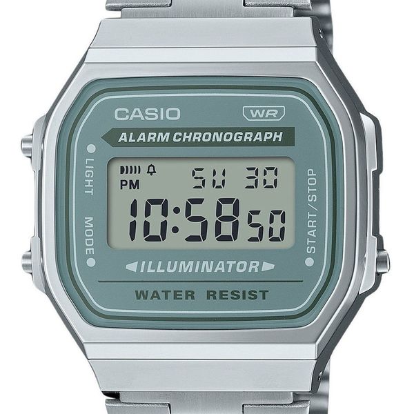 Casio Vintage Digital Alarm Chronograph Illuminator Light A168WA-3A ...