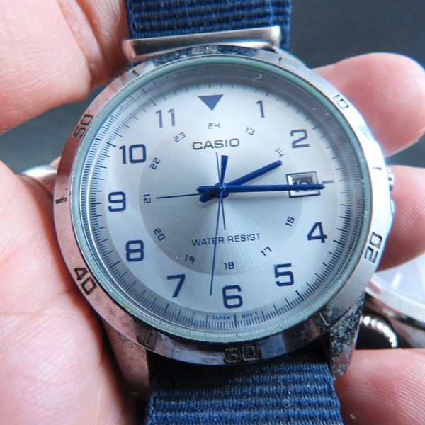 MTP-V008 Casio Army & Chrvignon GMT Inner Rotate Bezel Quartz Men Watch ...