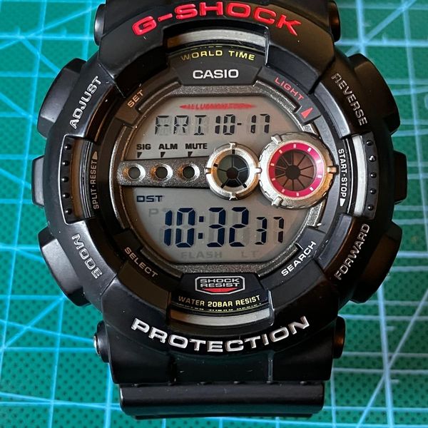 Casio G-Shock GD-100 Digital Watch Water Resistant 200m Stopwatch Timer ...