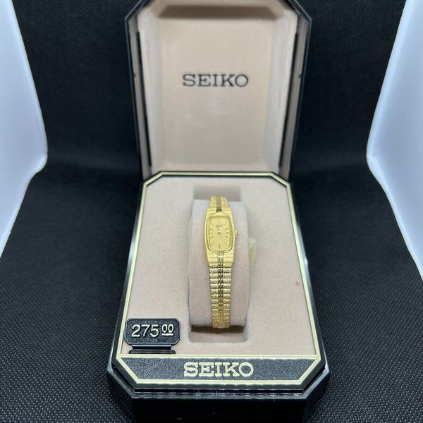 Vintage Seiko Gold Tone Ladies Dress Watch 1992 2E20-6319 With Box Fits ...