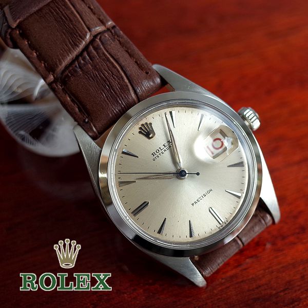 Rolex 6494 1958 Oyster Date SS Red Black Calendar Silver Alpha Needle ...