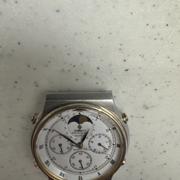 Vintage Seiko Cruising MoonPhase Chronograph Quartz Men's Watch 7A48 ...