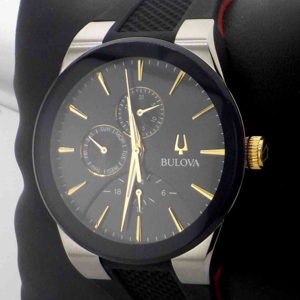 BULOVA MODERN BLACK SILICONE STRAP MEN'S WATCH 98C146 $425.00 ...