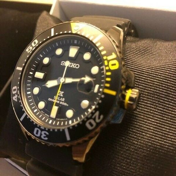 Seiko Prospex SNE441P1 Divers Solar Men's Watch - Black Pre Owned ...