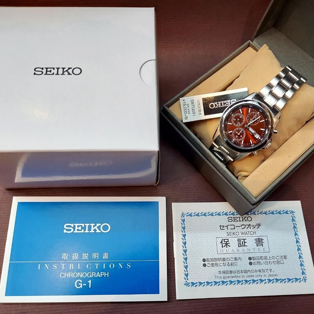 SEIKO SPIRIT SBTQ045 Chronograph Men's Watch Dial Color Red Limited ...