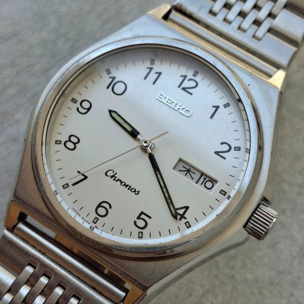 Vintage Seiko Chronos 5H23-7060 Quartz Watch Japan Kanji Day ...
