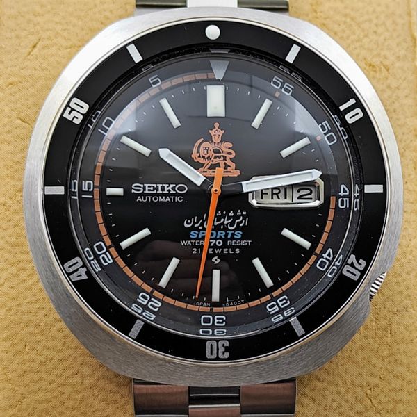 Seiko Iranian Royal Army "UFO Case" Sports Automatic Vintage Watch ...