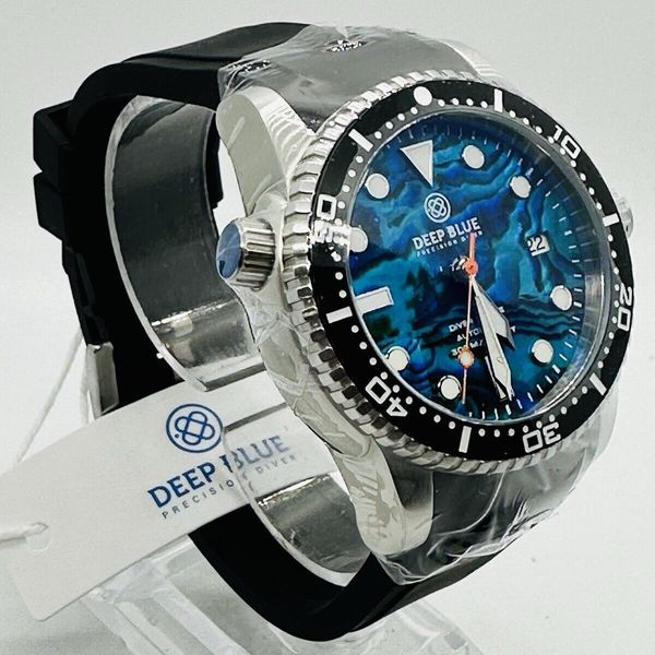 DEEP BLUE DIVER 1000 AUTO DIVE WATCH-BLUE ABALONE DIAL-40mm DIAL ...