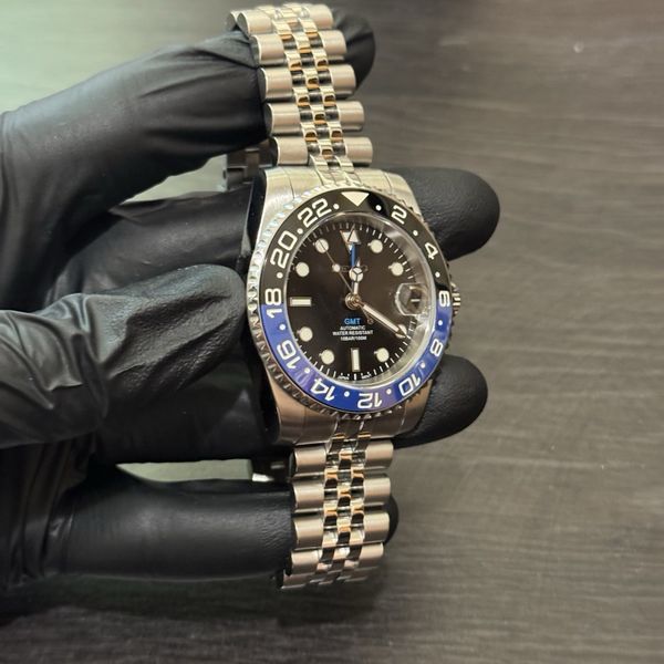 CUSTOM SEIKO MOD GMT BATMAN 40MM SAPPHIRE CRYSTAL AUTOMATIC ...