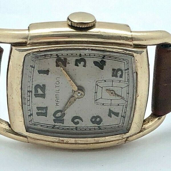 RARE 1940's HAMILTON ART DECO 10K GOLD FILED Cal. 987A ORIGINAL CLEAN ...