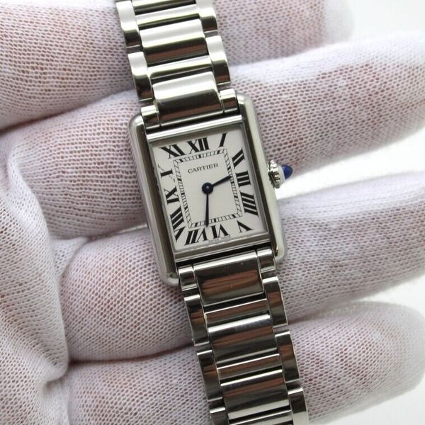 CARTIER tank mast WSTA0051 Stainless Steel Silver Dial Quartz Ladies B# ...