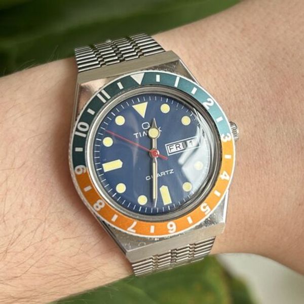 TIMEX Vintage Quartz Watch TW2U61100 Blue Dial Pepsi Bezel Watch ...