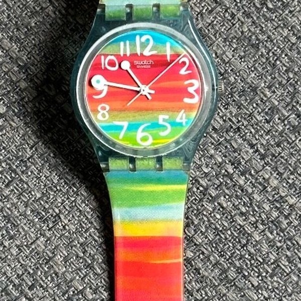 Swatch GS124 Swiss AG 2003 Rainbow Stripe Watch Color the Sky - Working ...