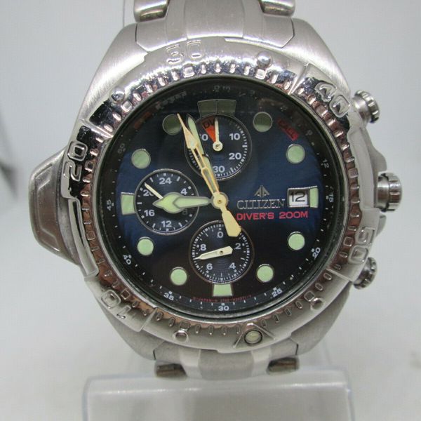 CITIZEN PROMASTER AQUALAND DIVERS 200m 3740 CHRONOGRAPH QUARTZ MENS ...