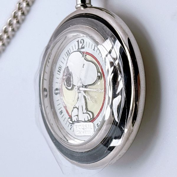 FOSSIL Pocket Watch SNOOPY White Quartz 1.9in Limited Edition Japan ...