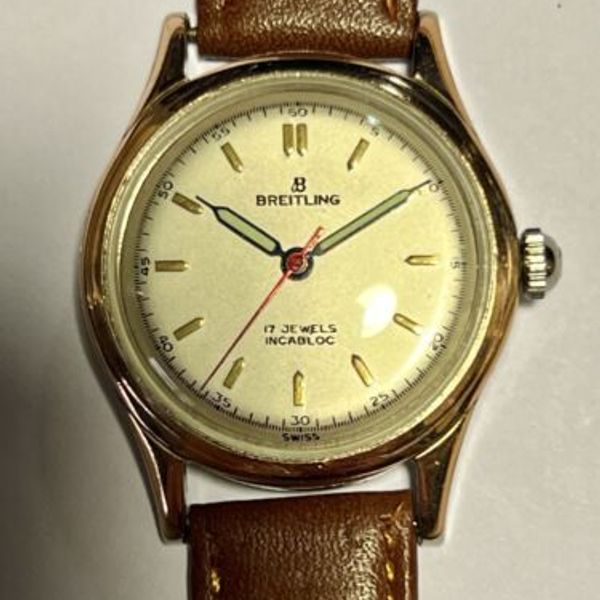 Vintage SWISS Breitling 17 Jewels Incabloc Automatic Men’s Watch 1950s - Works | WatchCharts ...
