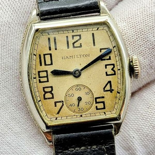 1936 HAMILTON Art Deco Watch 17 Jewels Grade 987E 14K GF Vintage ...