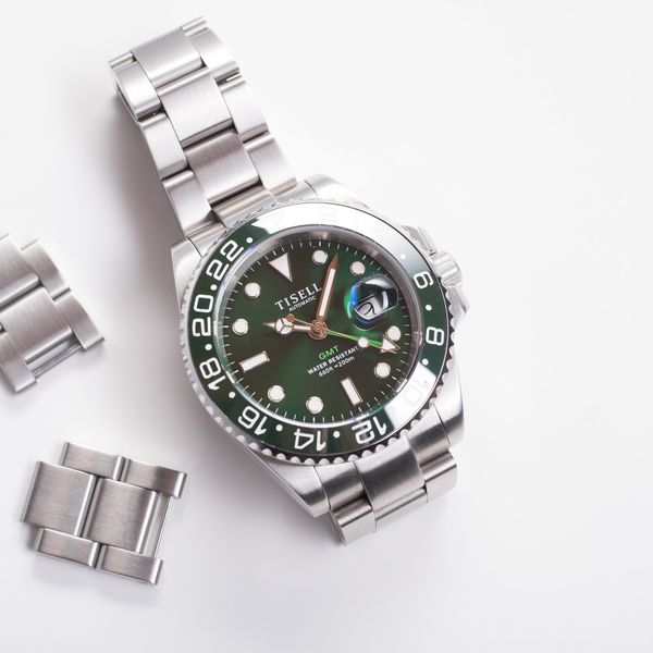 Tisell Marine Diver Submariner Hulk Homage - Green Dial Green Bezel GMT ...