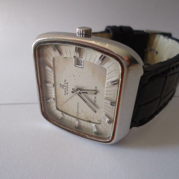 VINTAGE EDOX DELFIN NEW ERA AUTOMATIC SWISS MEN'S WATCH - RUNS ...