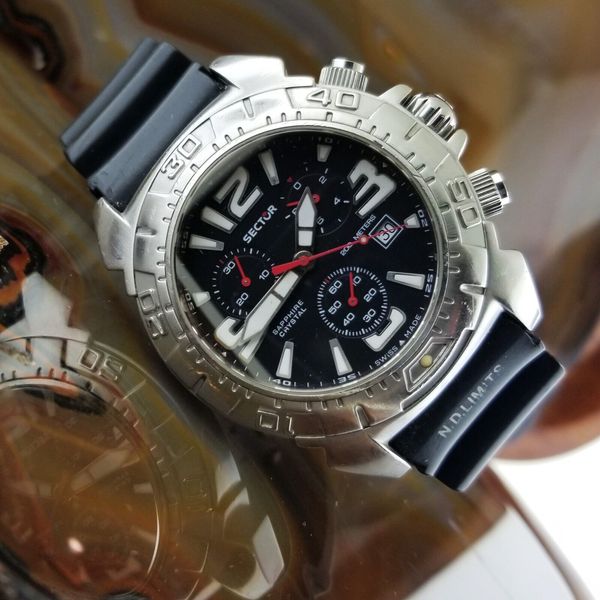 Vintage Mens SECTOR Diver Chronograph Swiss Quartz Watch 2651916025 ...