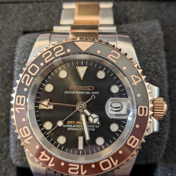 Root Beer GMT two tone automatic watch, Regulated Seiko mod NH34 ...