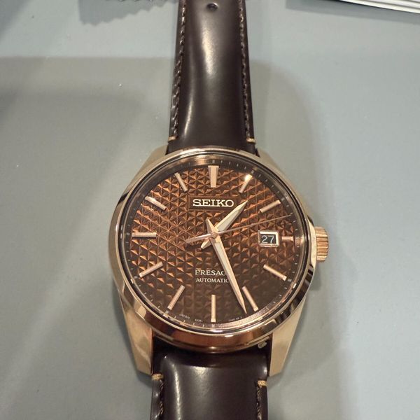 SEIKO Presage Sharp Edged Series SPB170J1 Rose Gold Tone Case Brown ...