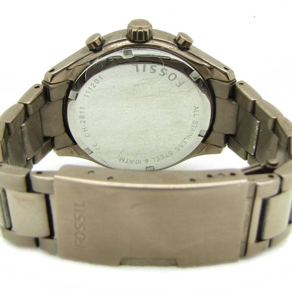 Fossil Flight Women's Chrono Stainless Steel Copper Mother of Pearl ...