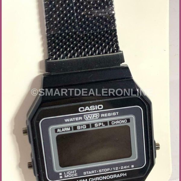 CASIO A700WEMG-9AEF BLACK Mesh Band Unisex Invert Watch Classic Retro ...