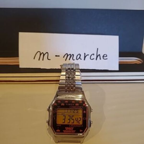 Timex Men's Stainless Steel Timex 80 Space Invaders Digital Watch ...