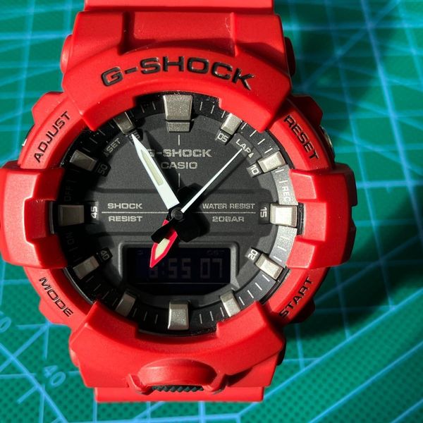 Casio G-Shock GA-800 Red Analog Digital Dual LED Module 5535 ...