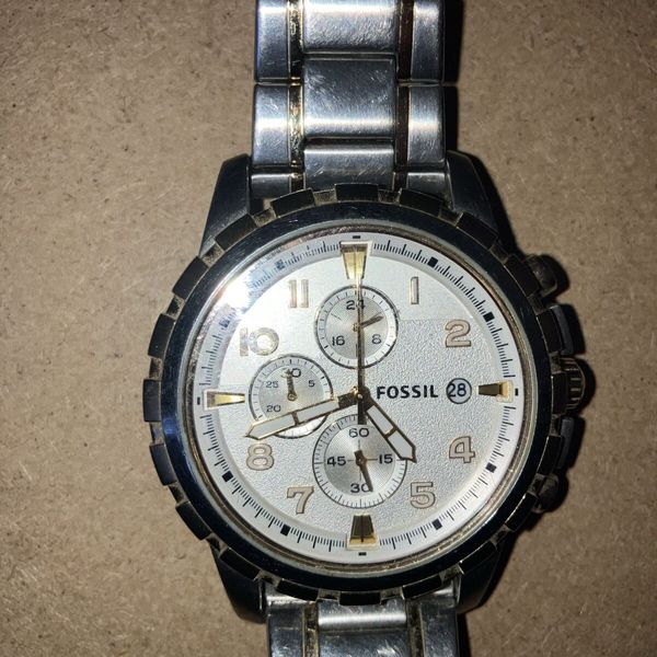 Used Fossil Dean Men's Watch FS4795 Chronograph Stainless Steel. Needs ...