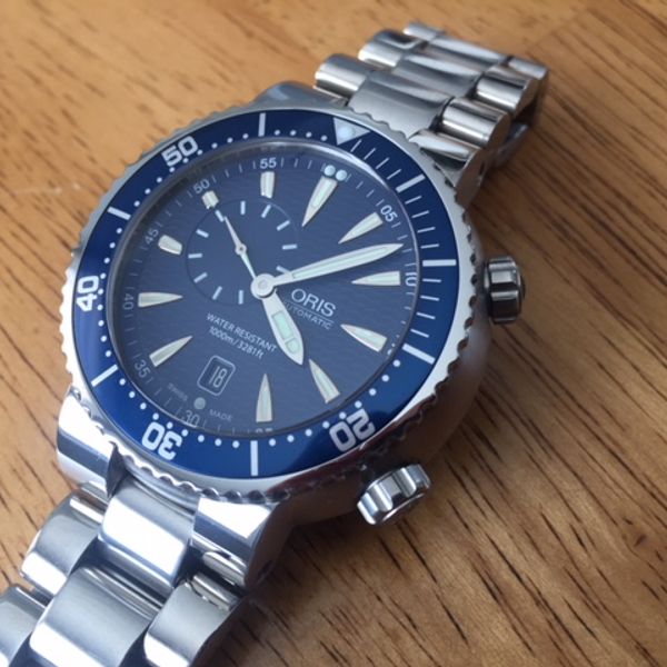 ORIS Diver TT1 Small Second Hand Blue Wave Dial 47mm | WatchCharts ...