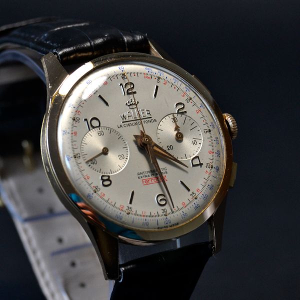 [WTS] Walker Solid 18k Gold Chronograph 37mm Stunning Tritium Hands ...
