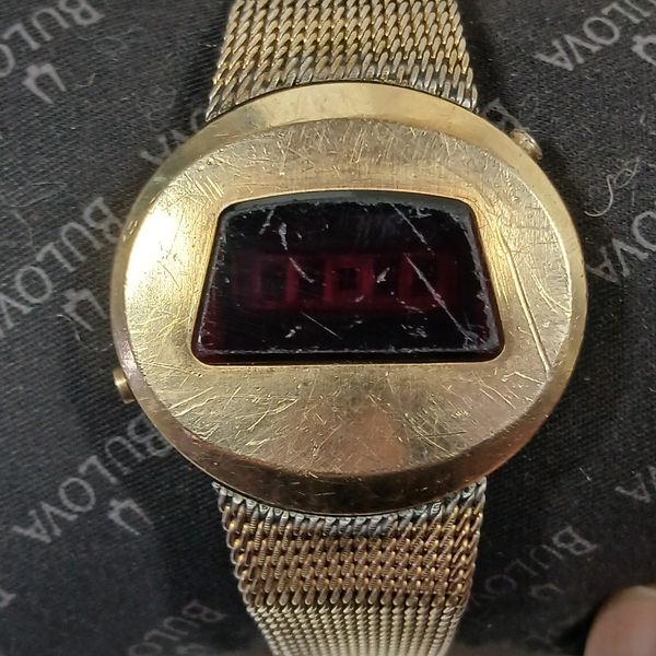 Rare Vintage Jaeger Lecoultre Master Quartz Digital Red Led Mens Watch ...