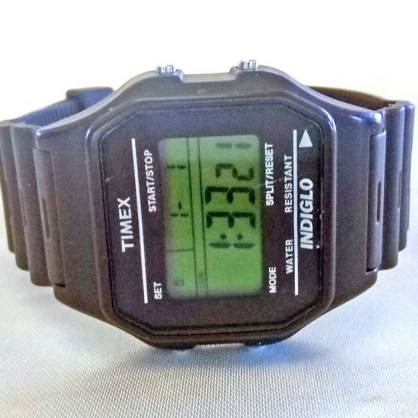 Timex Indiglo Classic Digital Watch T2N212 Brown Resin 34mm Mens Womens ...