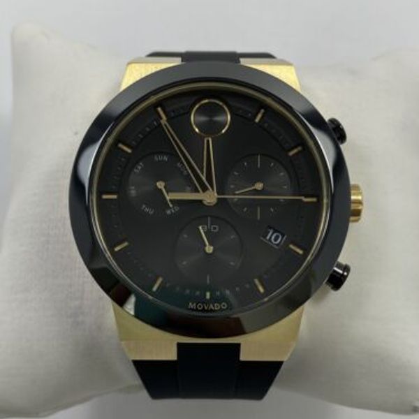 Movado Bold Fusion Chronograph Quartz Black Rubber Strap Men's Watch ...