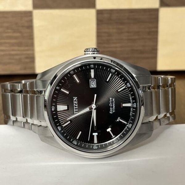 CITIZEN Eco-Drive Titanium Black Dial 42 mm Men's Watch - AW1248-80E ...