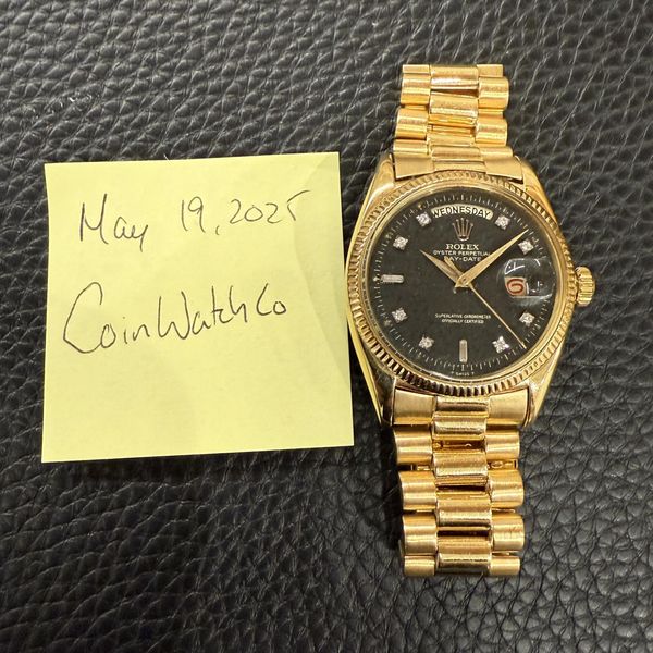[WTS] 1956 Rolex President Solid Gold 6611 - Black Diamond dial ...