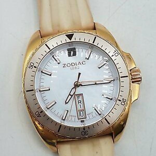 Zodiac 1882 Speed Dragon ZO5524 MOP Day Date 9.5" Watch Runs FC90 ...