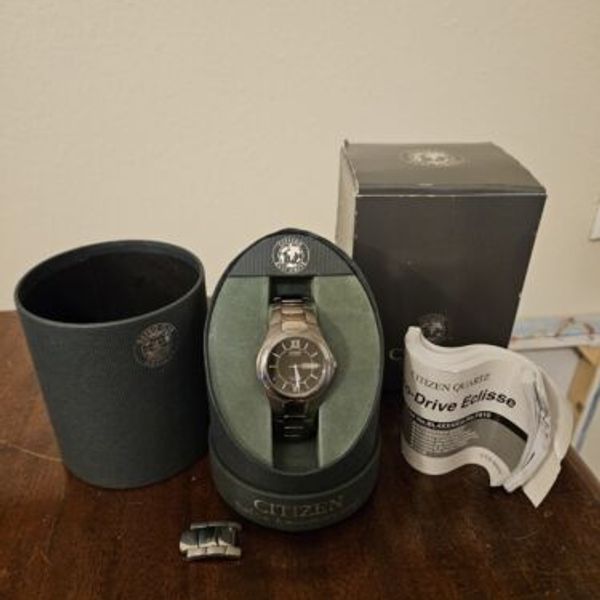Mens Citizen Eco-Drive WR100 Titanium Solar Winding Watch | WatchCharts ...