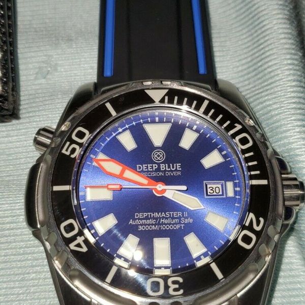RARE DEEP BLUE AUTOMATIC DIVER WATCH DEPTHMASTER 3000M SAPPHIRE CERAMIC ...