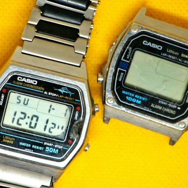 Lot two Casio watches, Diver Model Marlin W36 and W760, sold for parts ...