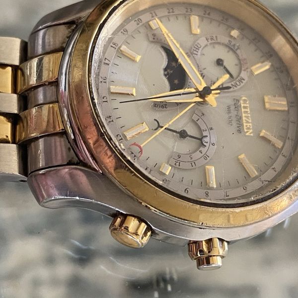 Citizen Men's Eco-Drive Moon Phase Calibre 8651 Two Tone Watch Works ...